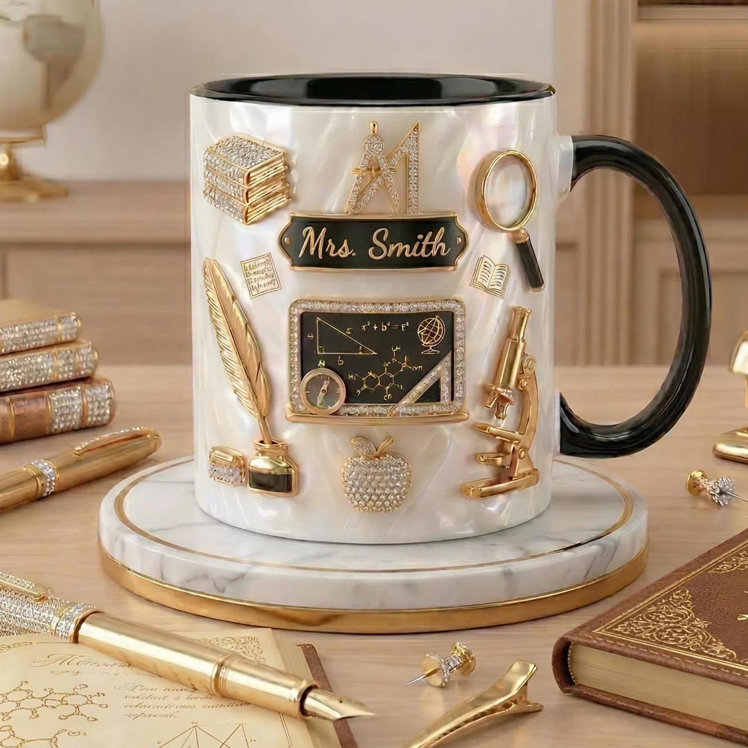 Custom Name Teacher 3D Effect Mug, Teacher Appreciation Mug, Gift for ...