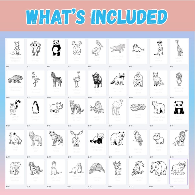 Zoo Animals Trace Coloring Pages, Preschool Animal Worksheet (PDF ...