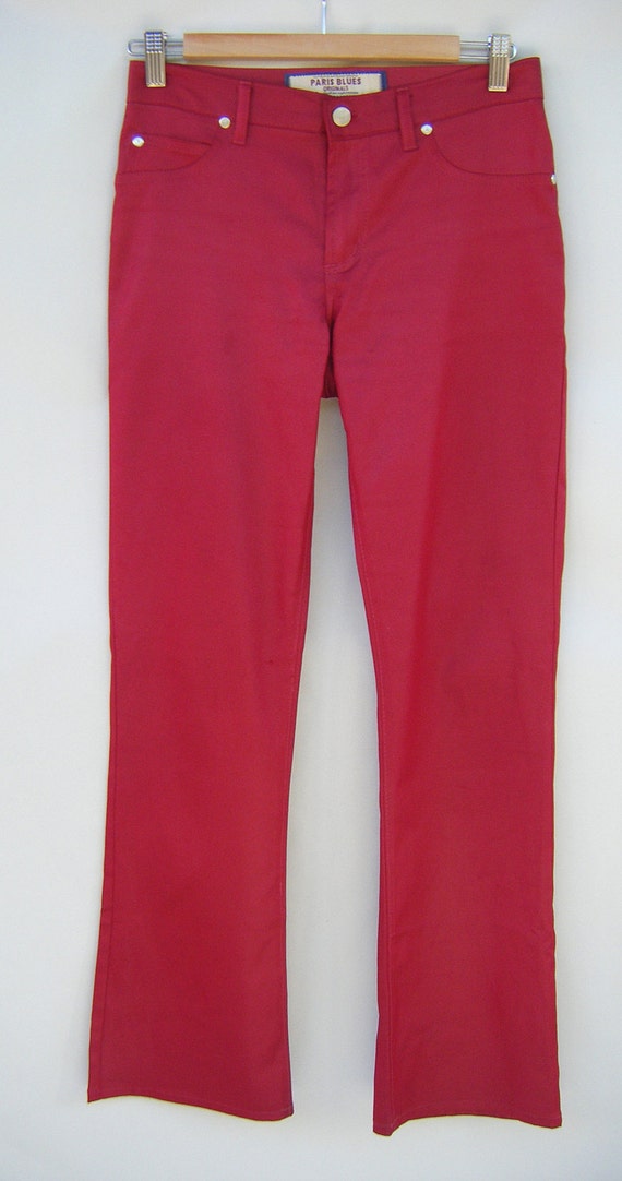 Vintage Red Jean Cut Pant Ladies Fashion Size Small B… - Gem