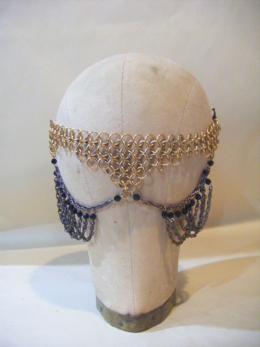 Vintage Chainmaille Masquerade Face Jewelry Headdress Renfair Medieval ...