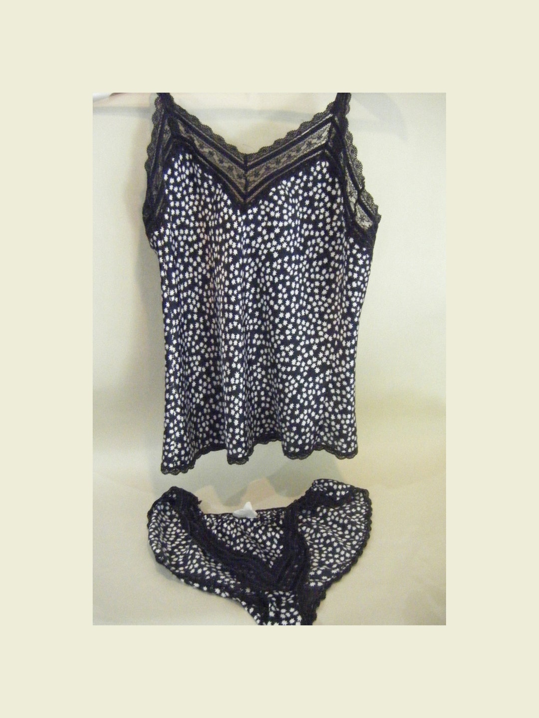 Vintage Valentino Intimo Star Blue White Lingerie Sleep Set Tank and ...