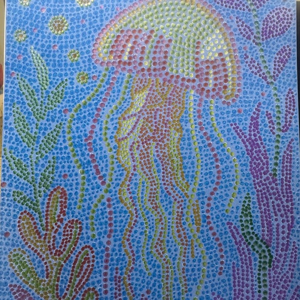 Abstract Dot Painting Art - Etsy