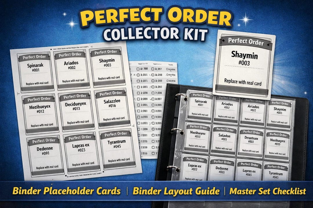 Pokemon Perfect Order Binder Placeholder Cards | Master Set Tracker ...