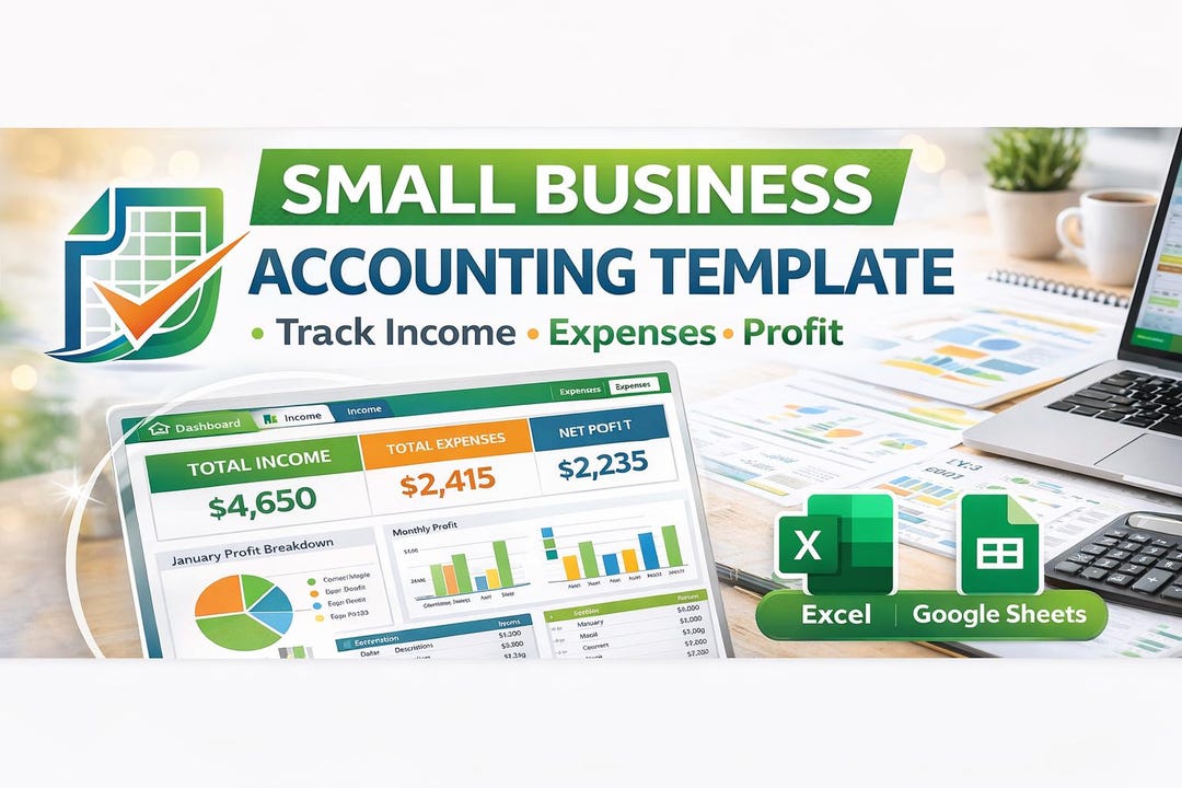 Small Business Accounting Spreadsheet | Income & Expense Tracker ...
