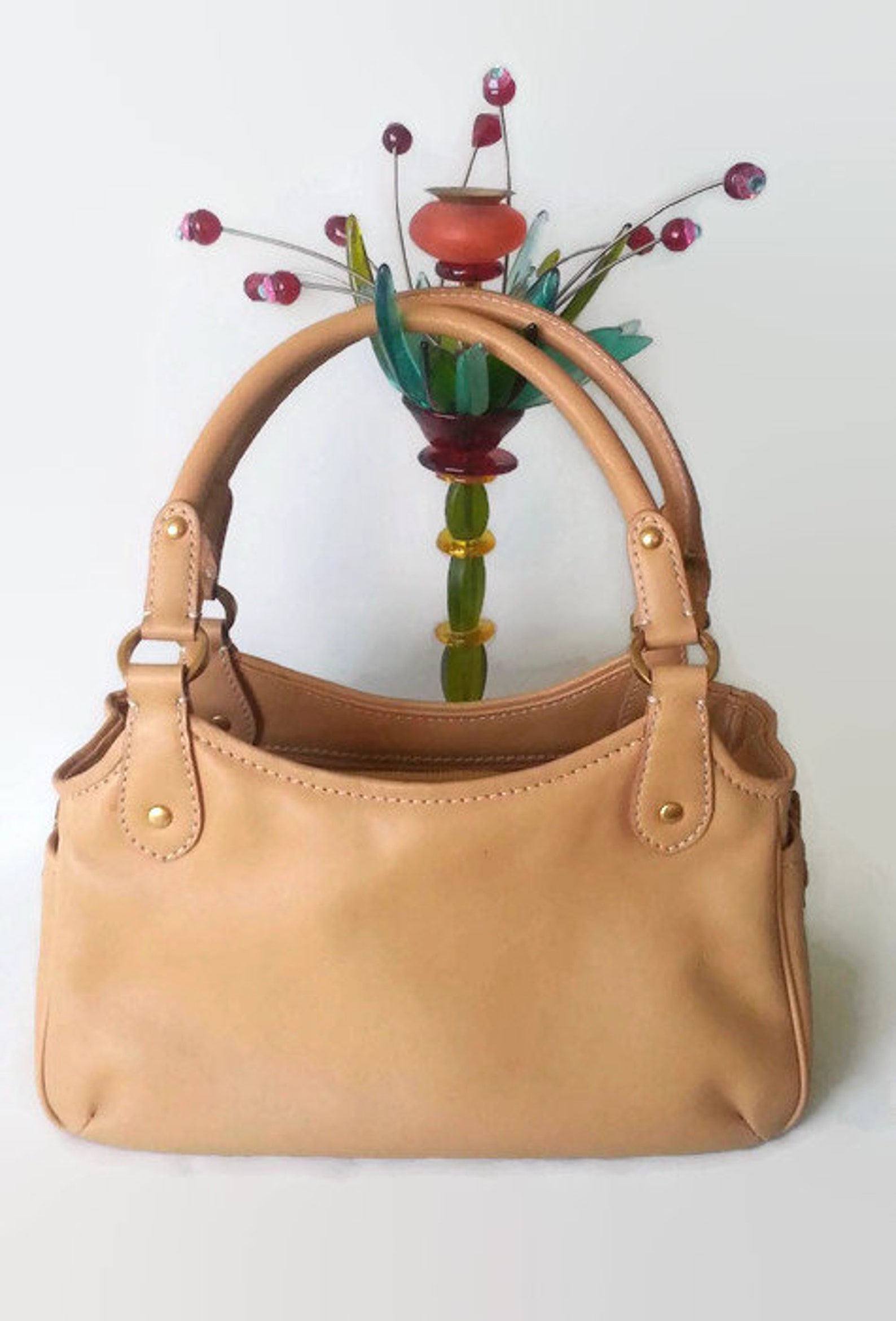 Sensational St John Knit Handbag Camel Leather Handbag From | Etsy