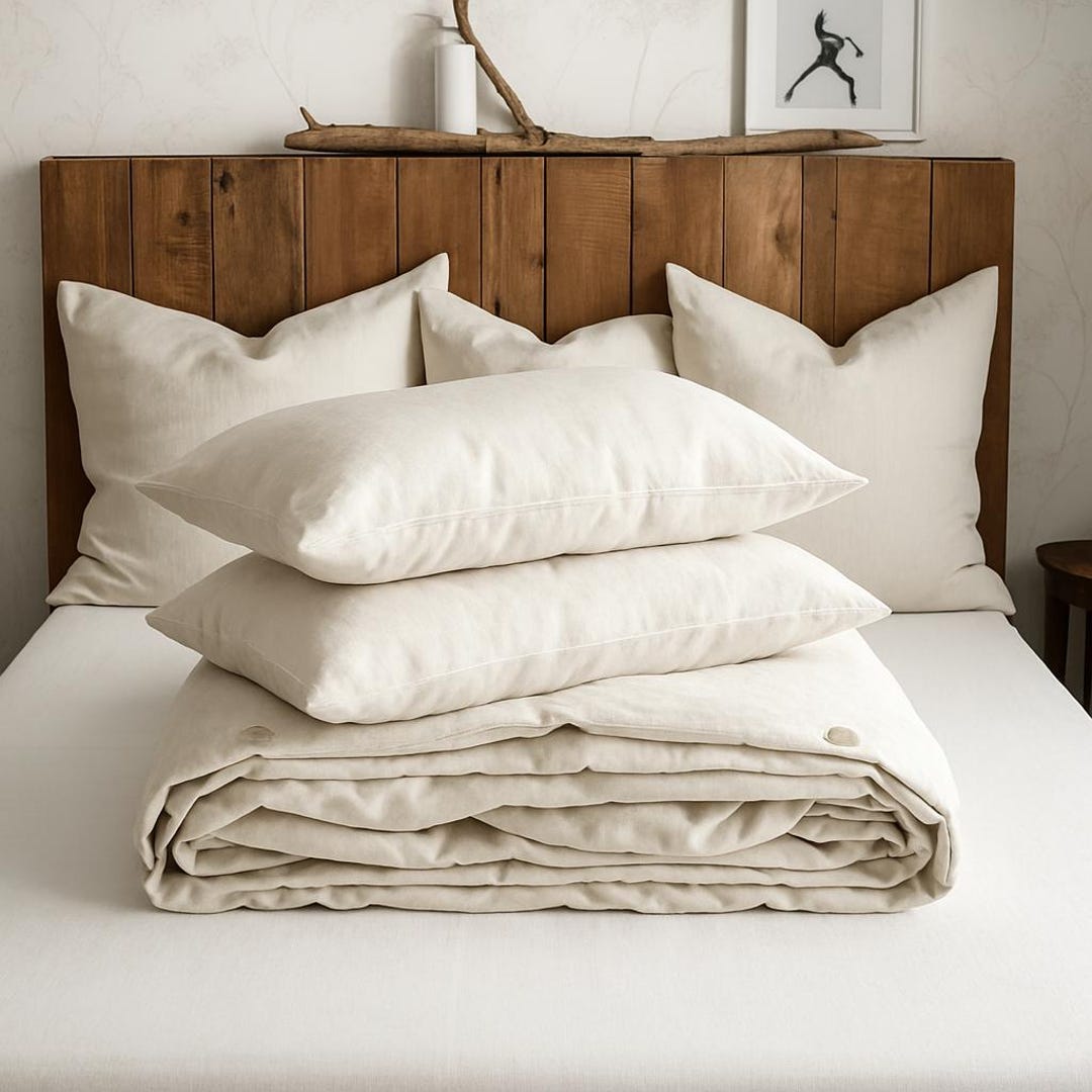 Offwhite Linen DUVET COVER Set. 100% French Flax Washed Linen Bedding ...