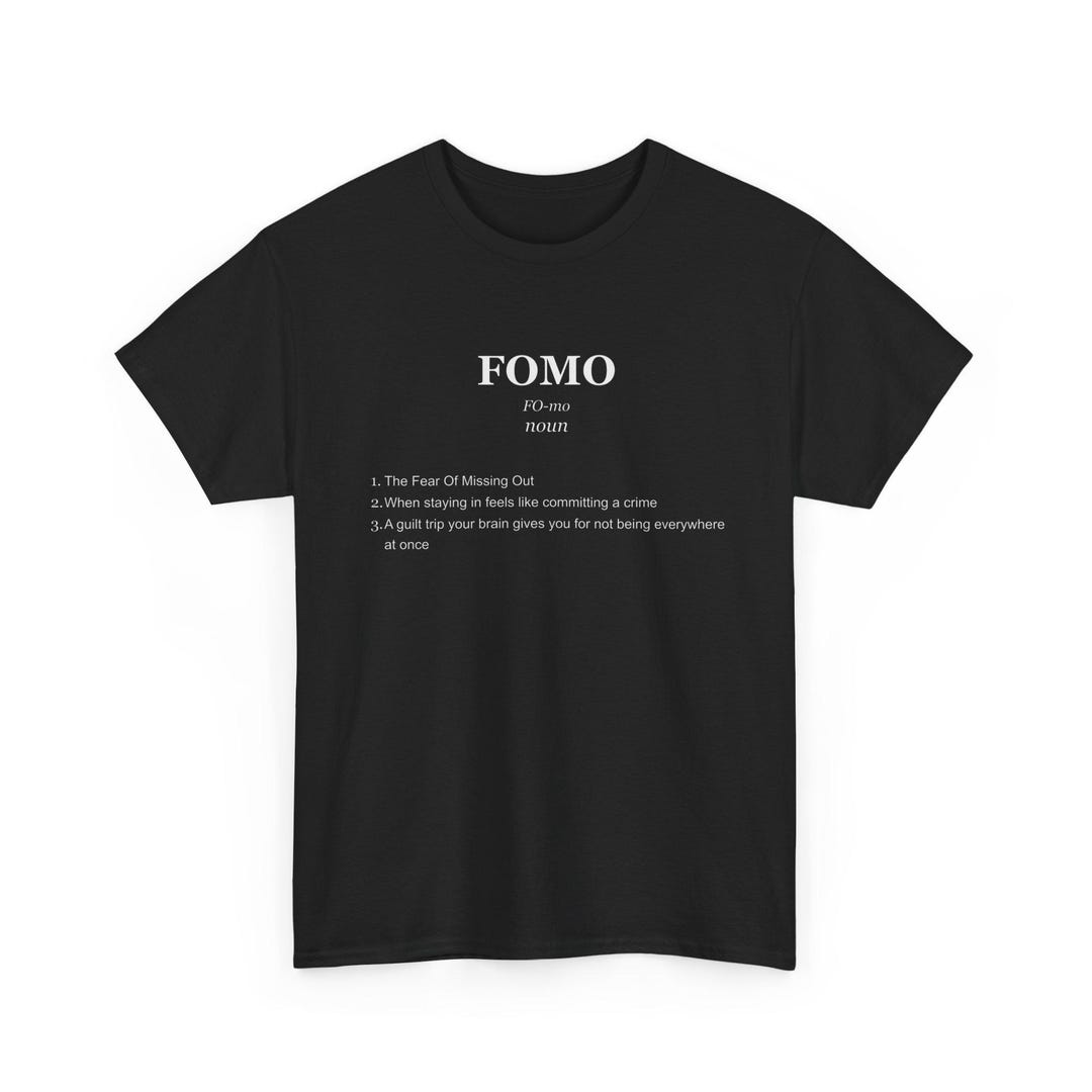 Unisex Heavy Cotton Tee, Funny Viral Slang Shirt 'FOMO' - Etsy