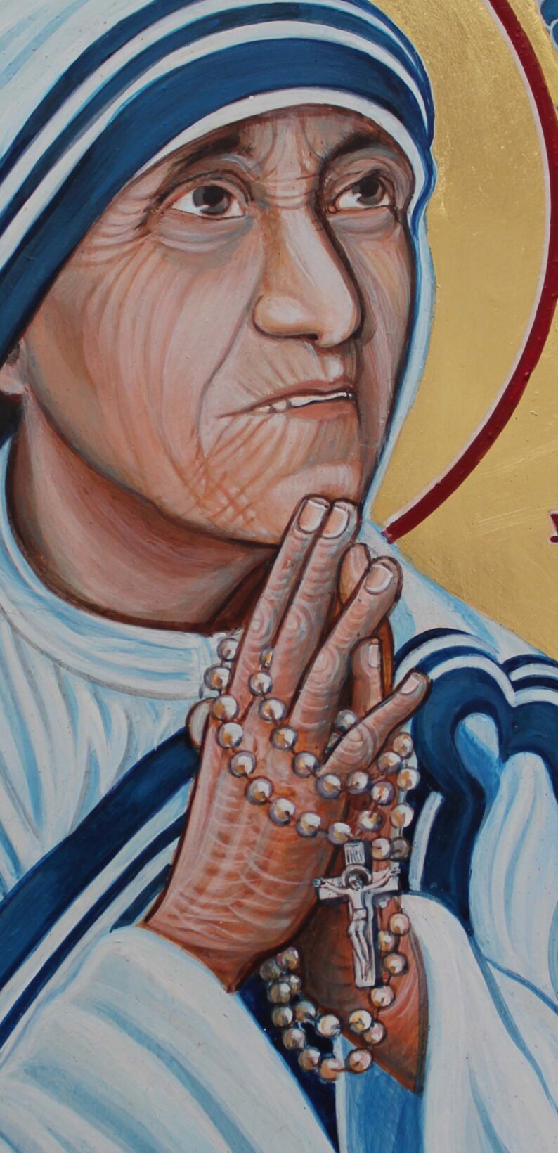 Saint Teresa of Calcutta With the Icon of Jesus Christ Made Only on ...