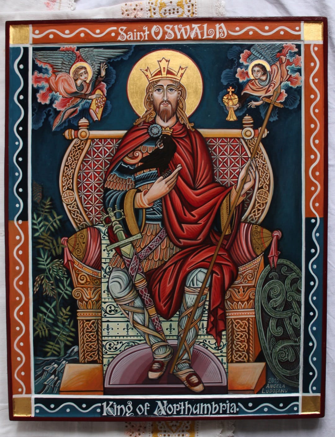 Handmade Saint Oswald Icon: Orthodox Christian Art, King of Northumbria ...