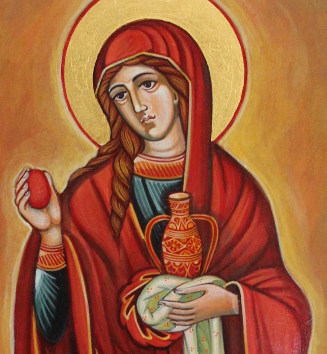 Saint Mary Magdalene Icon. Orthodox Romanian Icon Handmade Painted on ...