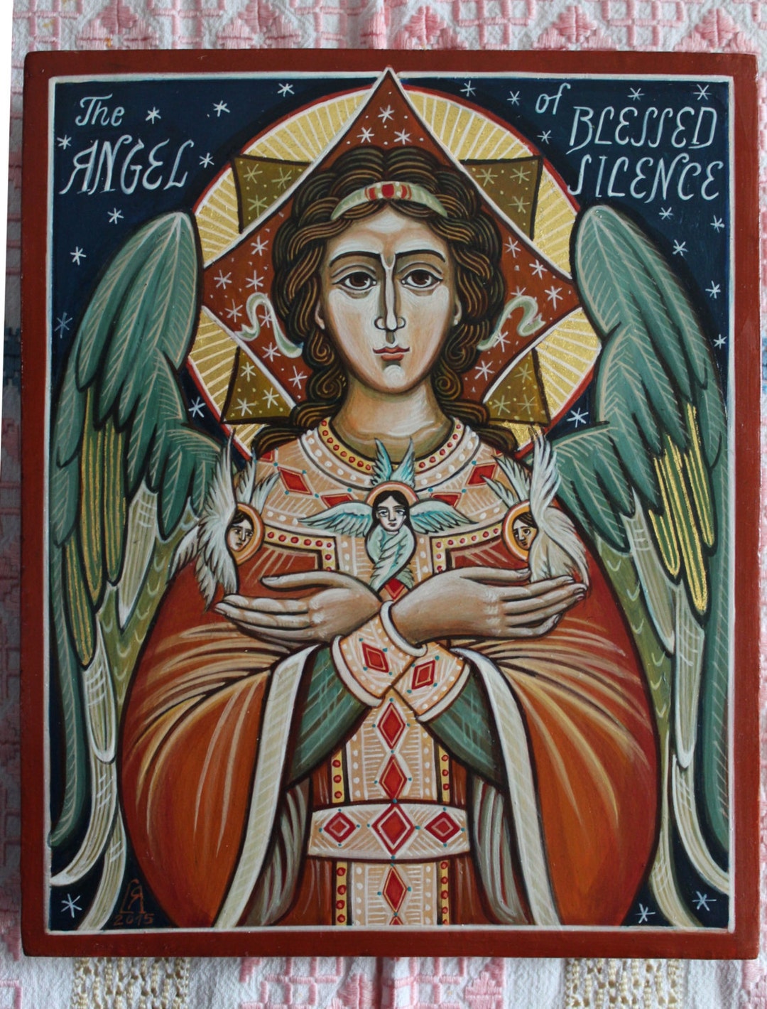 The Angel of Blessed Silence Original Ortodox Icon Handmade Painted on ...
