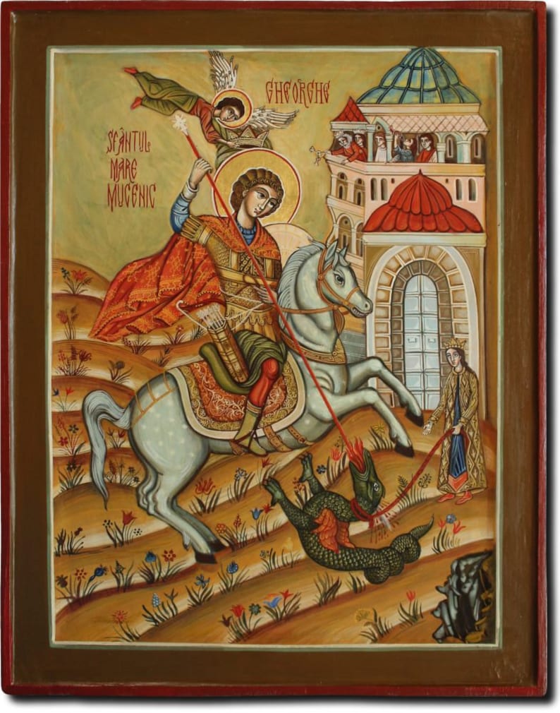 Saint George. Romanian Icon Byzantine Icon Handmade Painted. Available ...