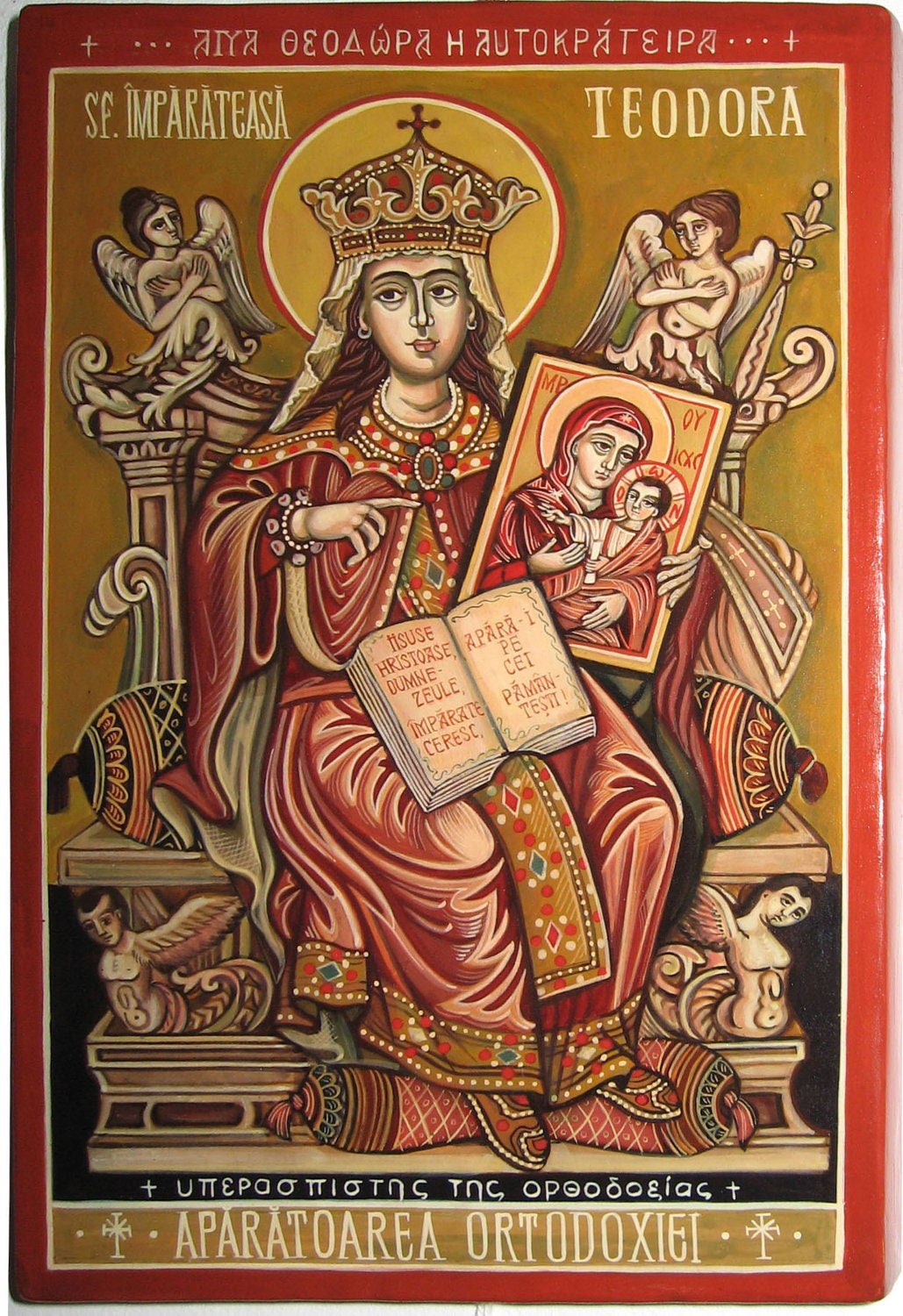 Santa Emperatriz Teodora, protectora de la Ortodoxia. Icono bizantino ...