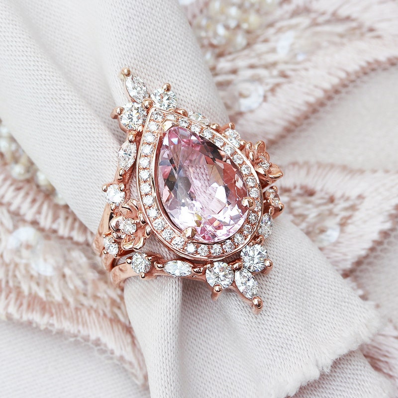Large Morganite Ring - Etsy