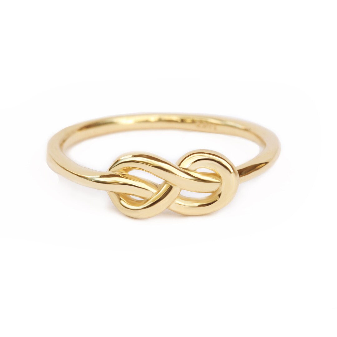 14K Gold Infinity Know Unique Wedding Ring, Love Knot, Gold Ring for ...