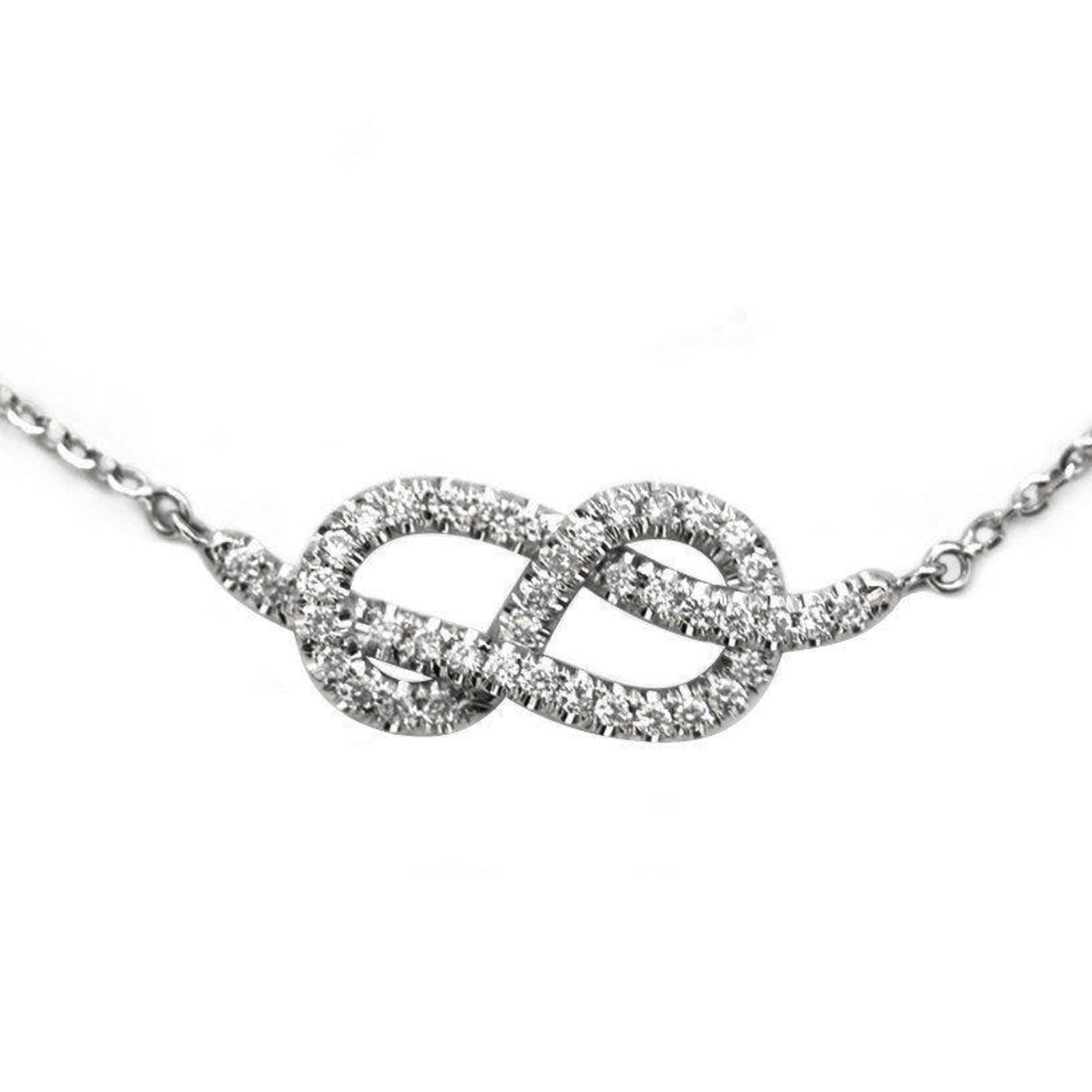 Infinity Knot Necklace Diamond Pendant Necklace White Gold - Etsy