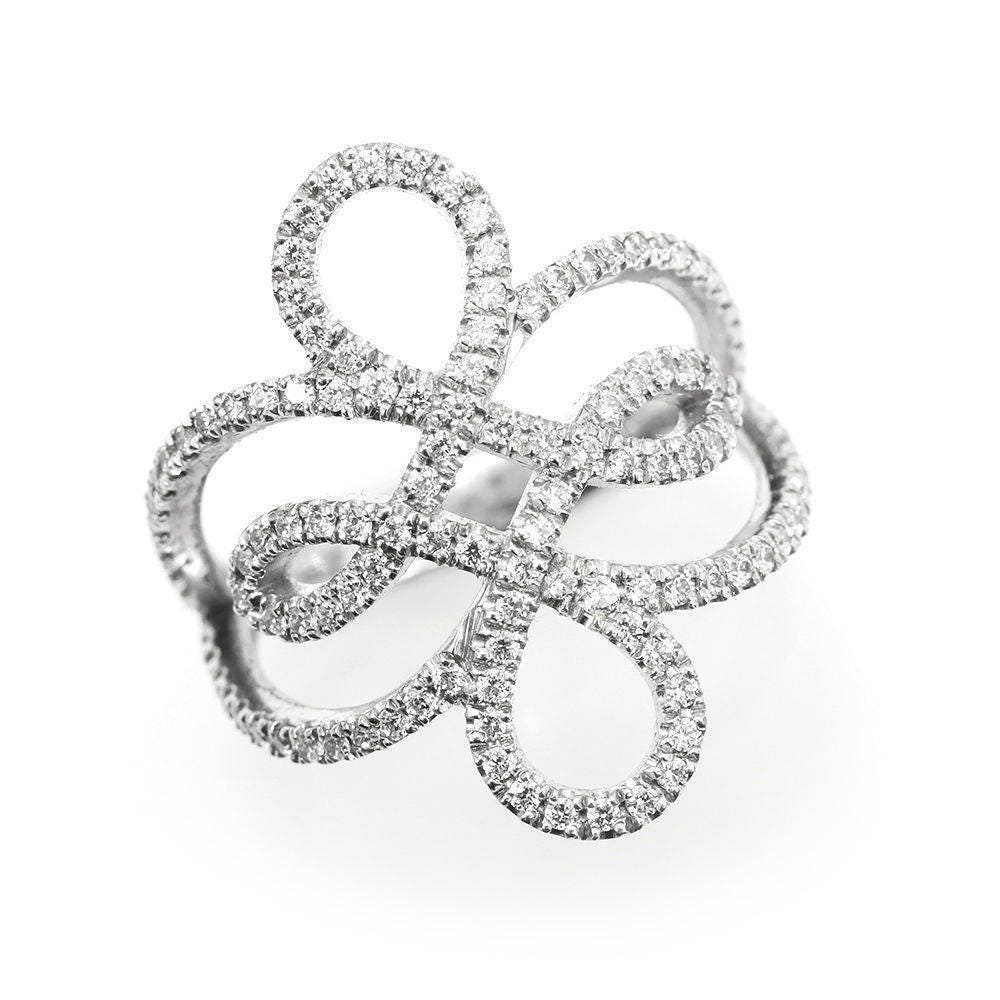 Celtic Infinity Figure 8 Knot Diamond Ring, Index Finger Gold Diamond ...