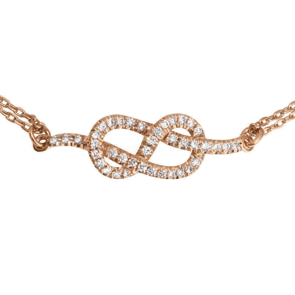 Infinity Knot Diamond Bracelet Gold & Diamonds Love Knot | Etsy