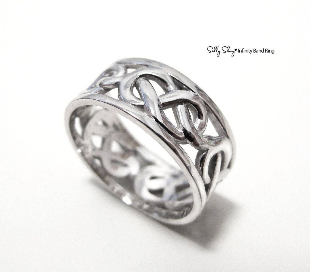 Gold Celtic Infinity Knot Wedding Band, 14K/18K Gold Rings for Women ...