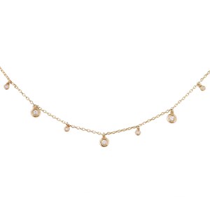 Delicate Diamond Drops Delicate Diamond Necklace, 14K Gold, 40cm Long ...