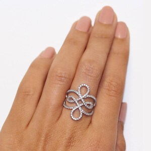 Celtic Infinity Figure 8 Knot Diamond Ring, Index Finger Gold Diamond ...