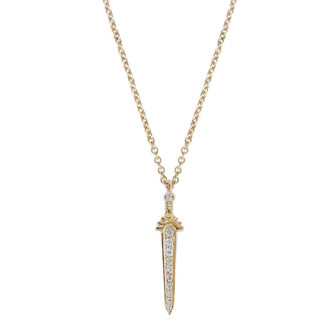 SLAY Dagger Sword Diamond Pendant Necklace Unique Diamond - Etsy