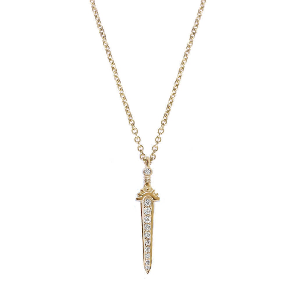 SLAY Dagger sword diamond pendant necklace unique diamond | Etsy