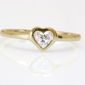 Heart Diamond Solitaire Engagement Ring Heart Diamond Bezel | Etsy