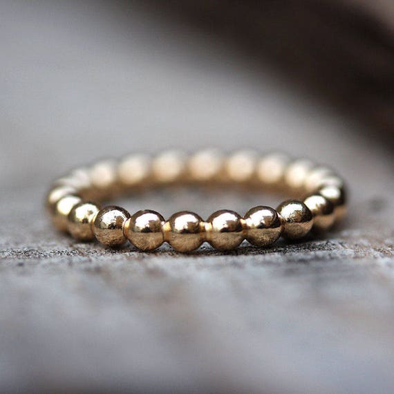 Gold Bubbles Wedding Band Gold Beads Wedding Ring Women Wedding Band Delicate Ring Gold Rings for Women Unique Statement Ring Etsy