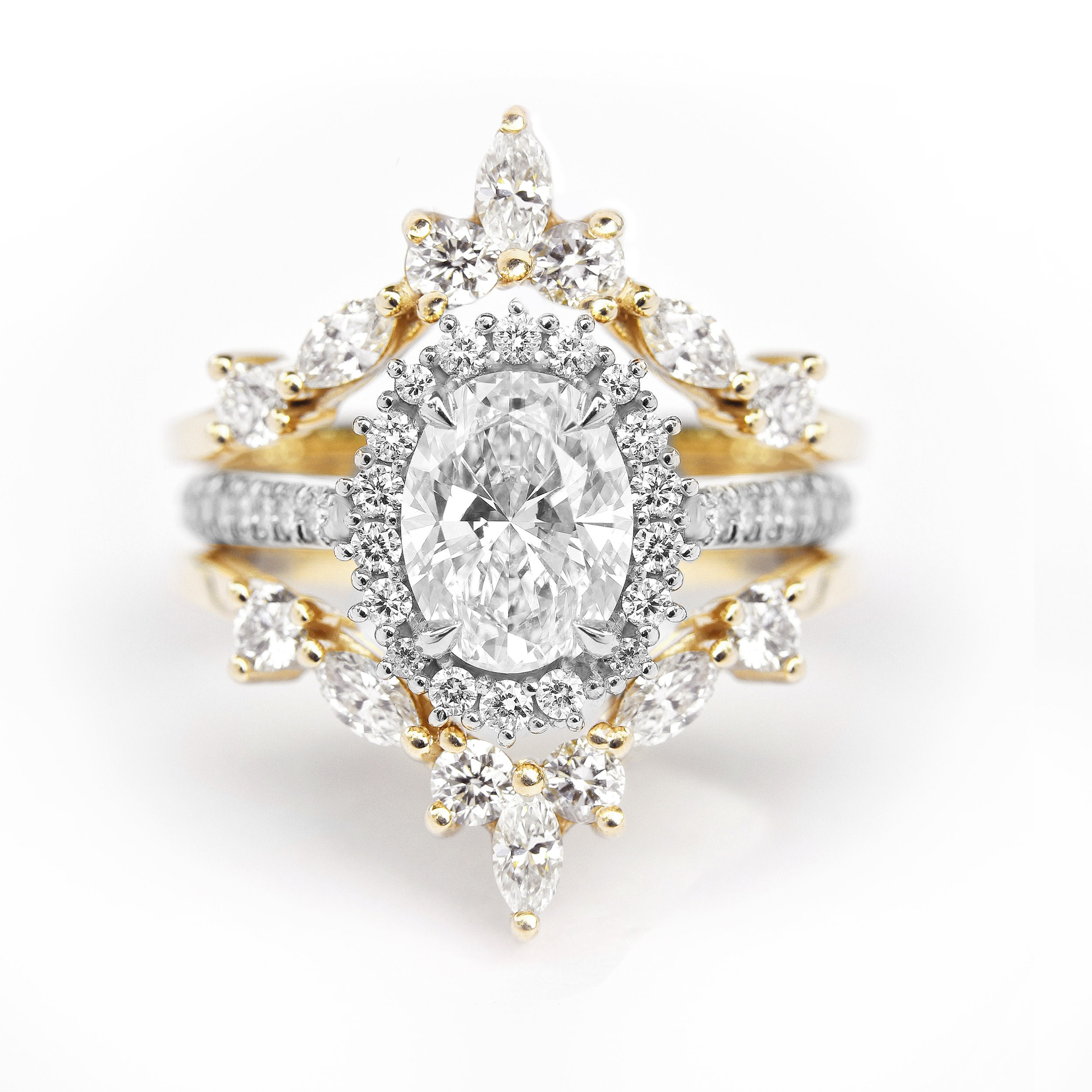 Unique Oval Diamond Halo engagement ring for woman wedding | Etsy