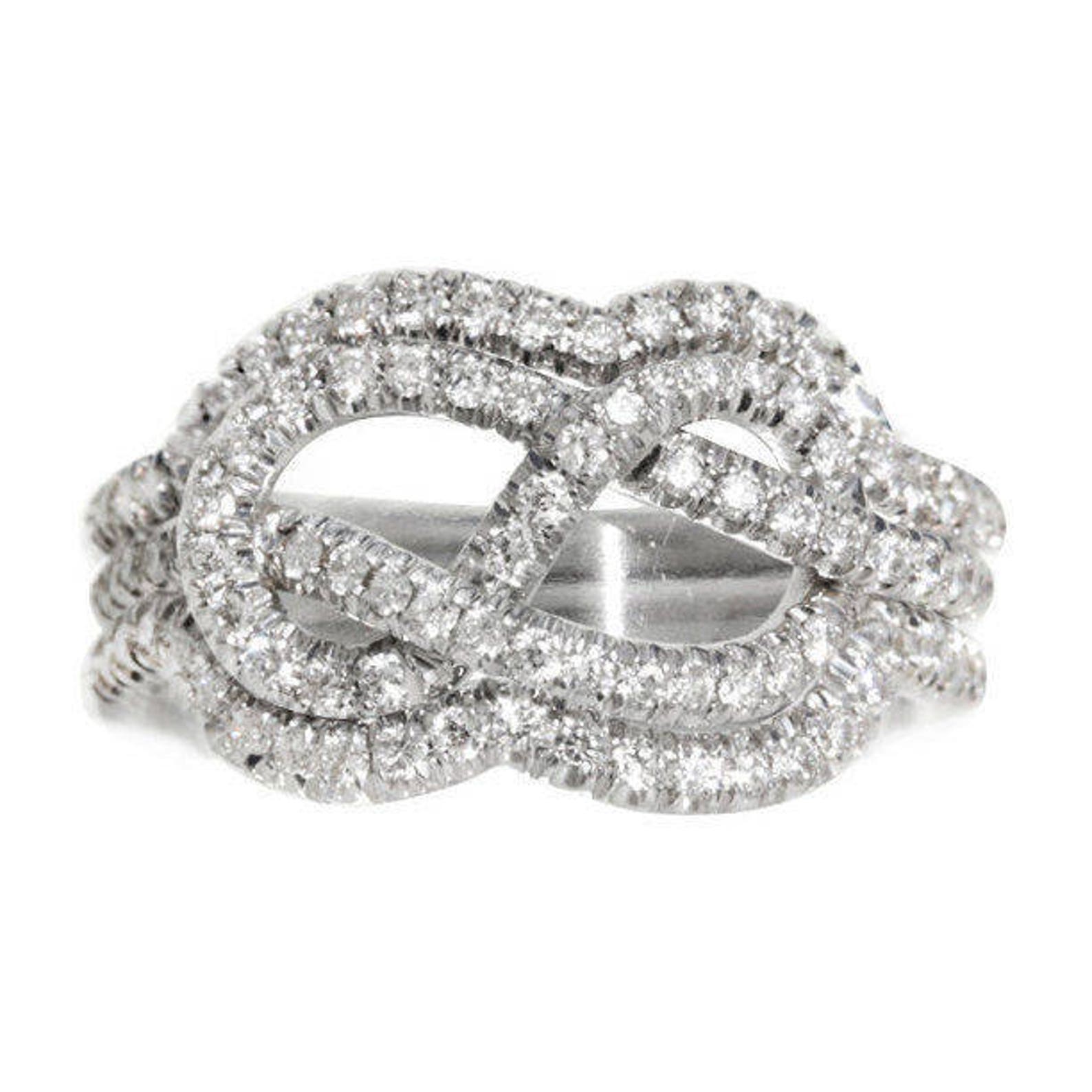 Diamond Wedding Ring Set Infinity Knot Ring Diamond - Etsy