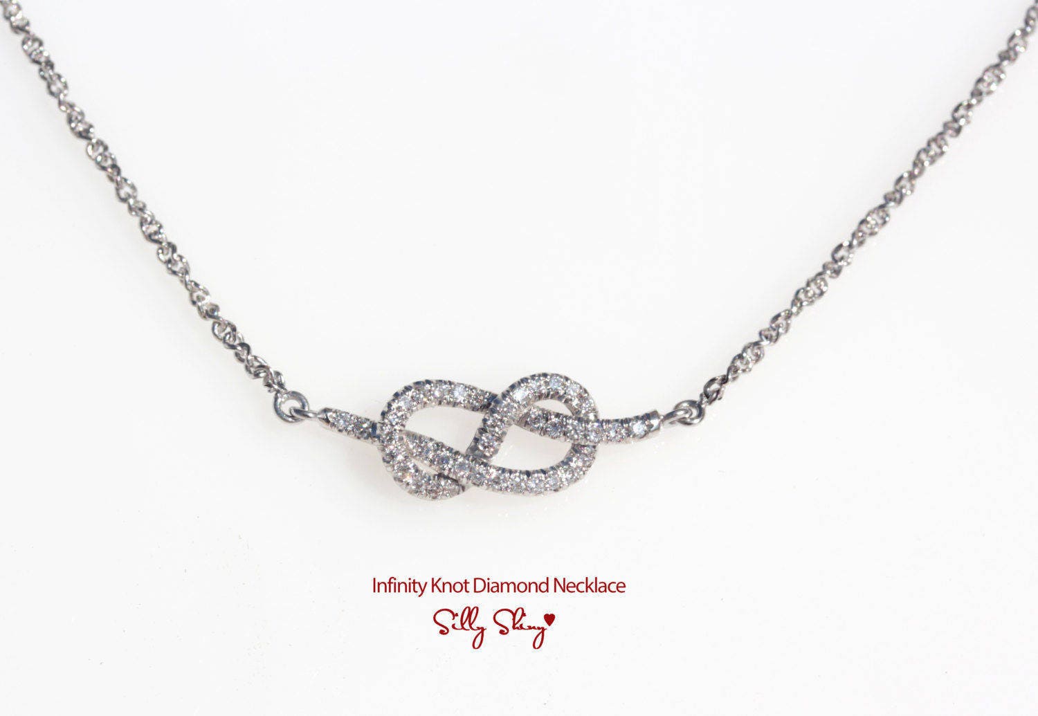 Infinity Necklace Diamond Pendant Necklace White Gold | Etsy