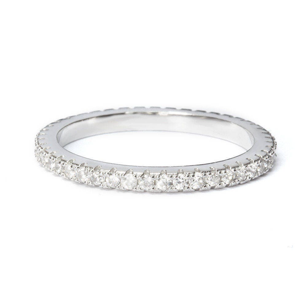Full Eternity Diamond Wedding Band Stackable Diamond Rings. - Etsy