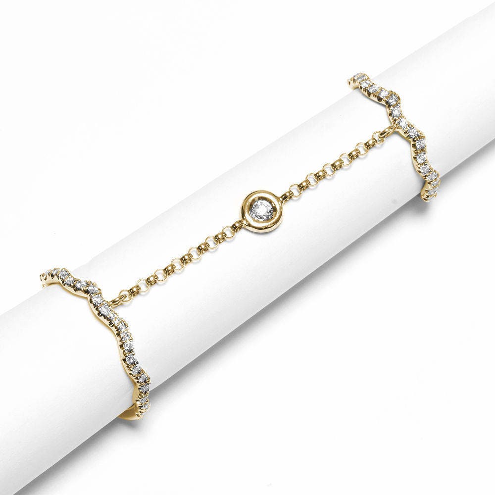 One Finger Double Ring, Double Ring Chain, Zen Garden Double Diamonds ...