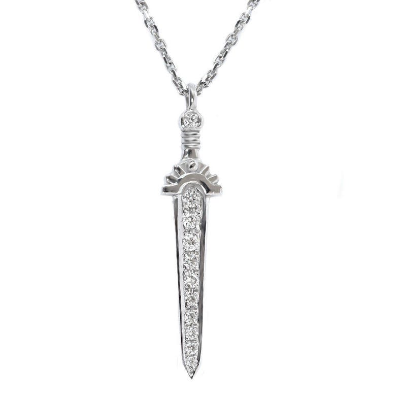 SLAY Dagger Sword Diamond Pendant Necklace Unique Diamond - Etsy