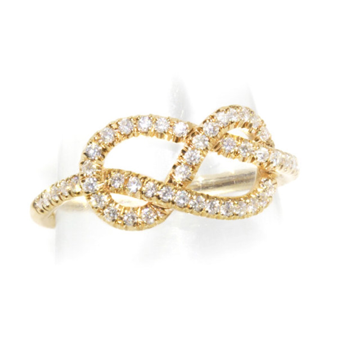 Infinity Knot Diamond Ring Unique Diamond Ring Gold & - Etsy