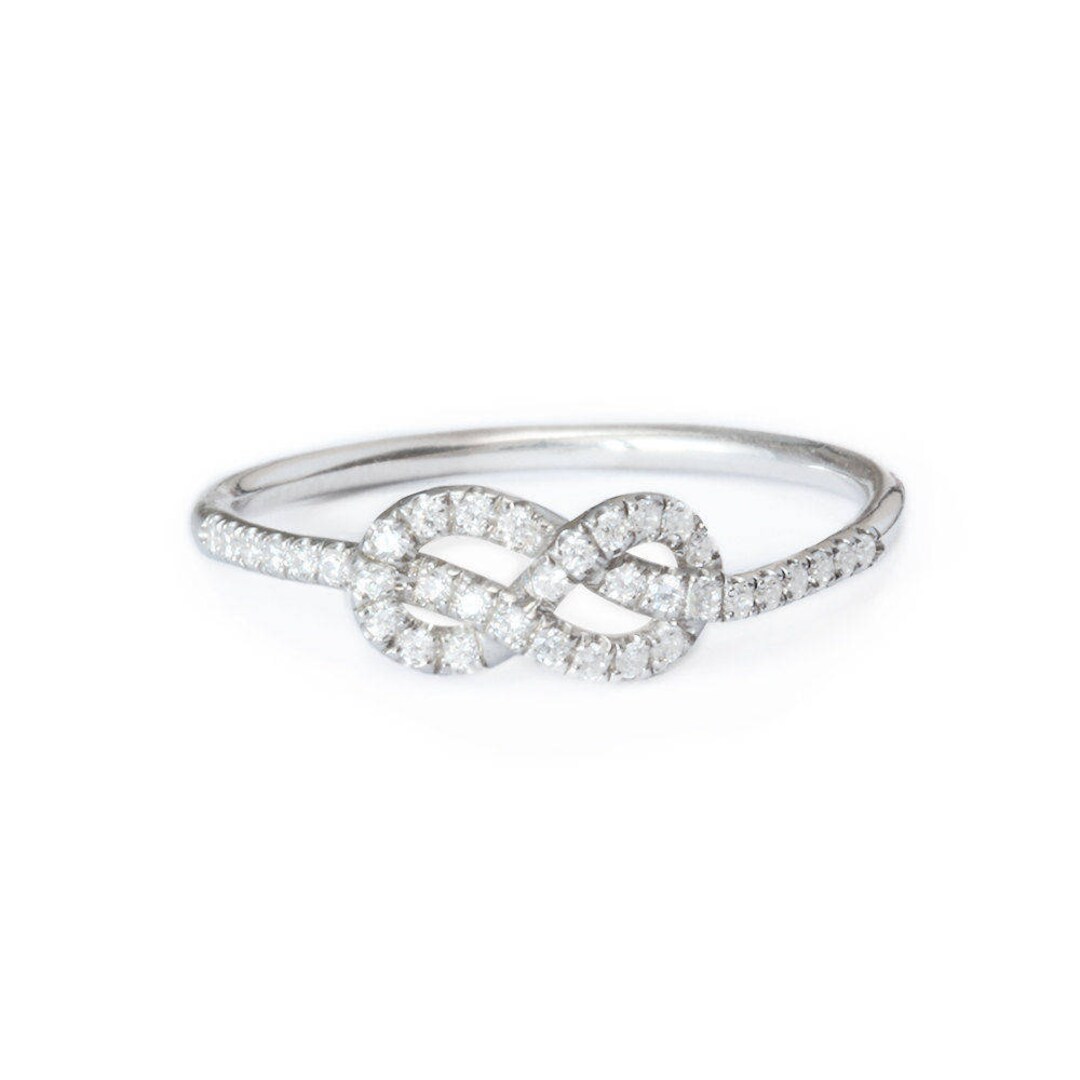 Infinity Knot Diamond Ring Mini, Figure 8 Knot Gold Ring, Celtic Knot ...
