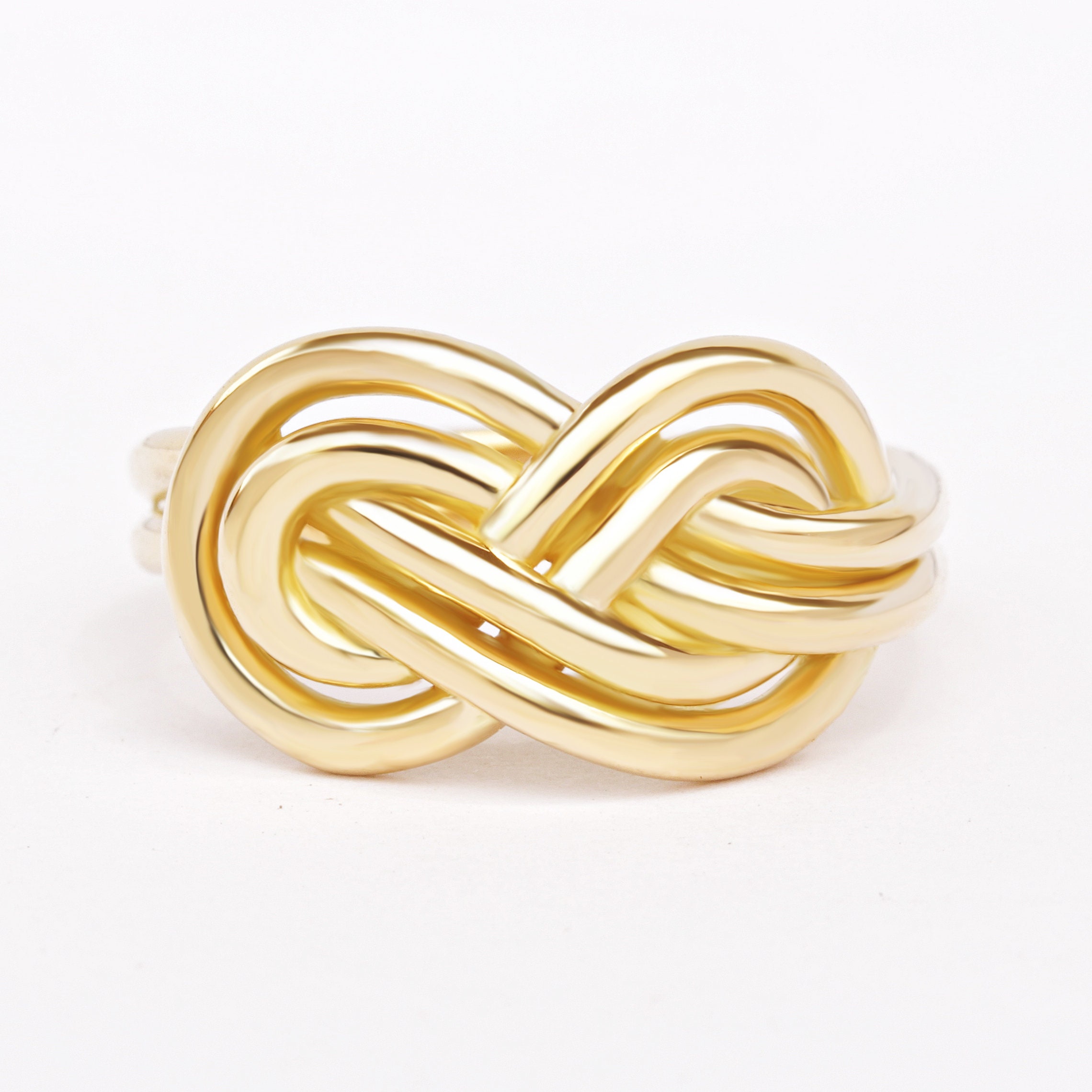 Double Infinity Knot Gold Ring Unique Wedding Ring Unisex | Etsy