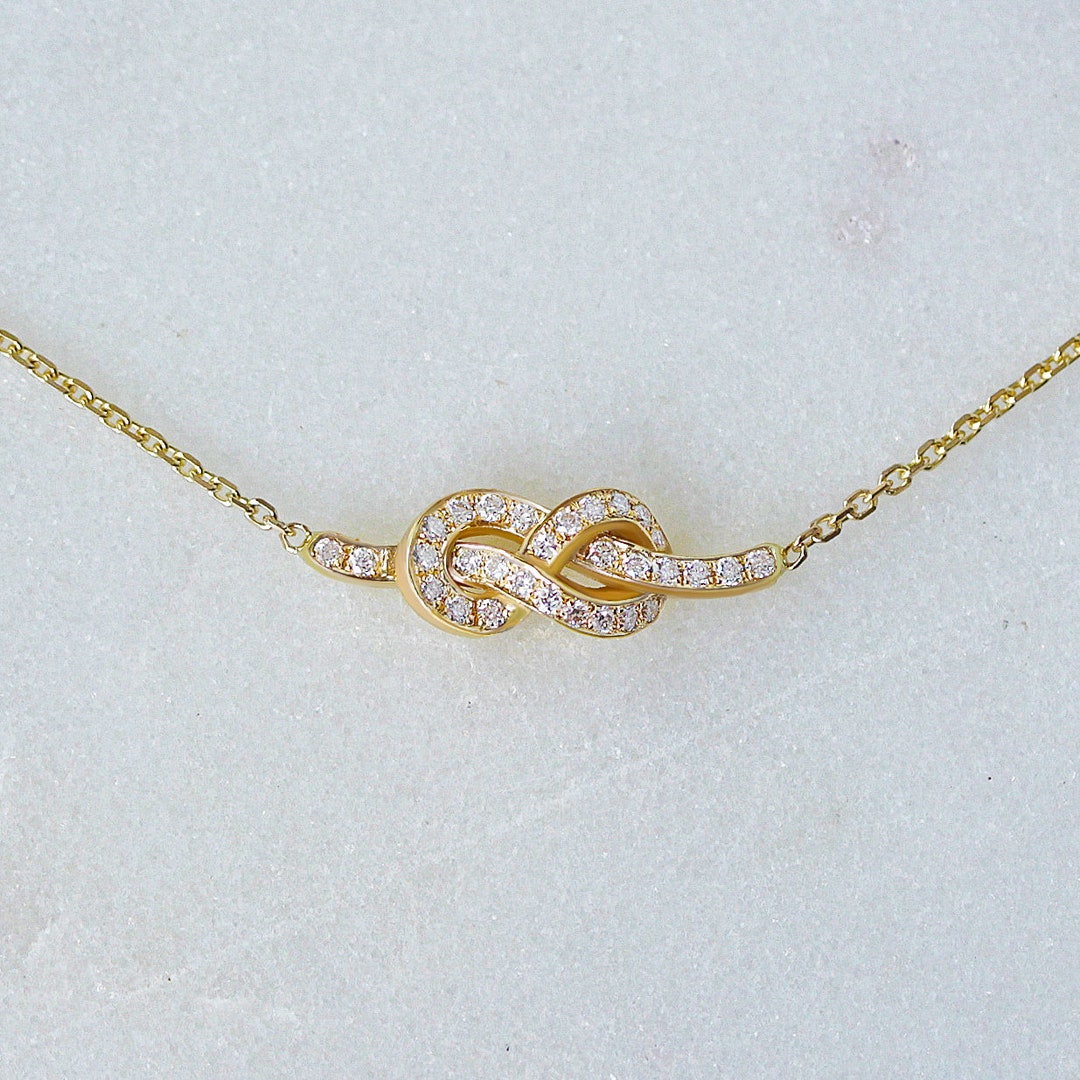 Mini Infinity Love Knot Diamond Necklace - Etsy
