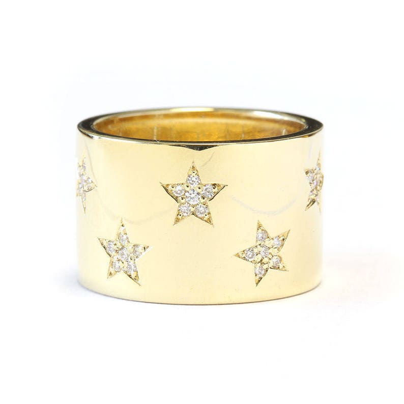 Statement Star Diamond Ring anniversary diamond ring unique | Etsy