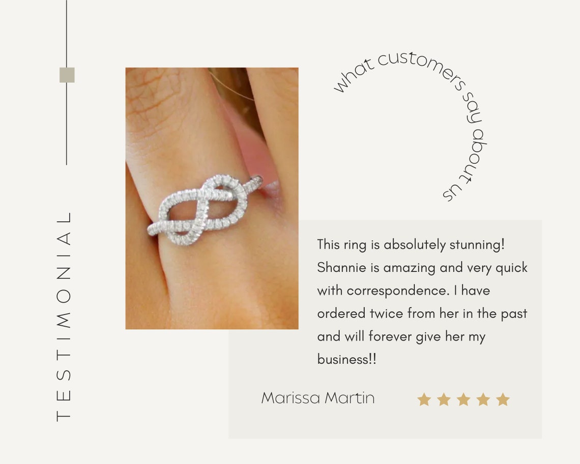Infinity Knot Diamond Ring Unique Diamond Ring Gold & - Etsy