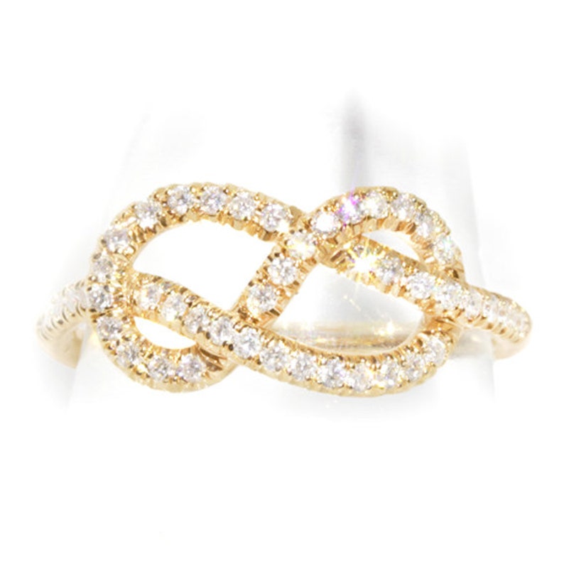 Infinity Knot Diamond Ring Unique Diamond Ring Gold & - Etsy