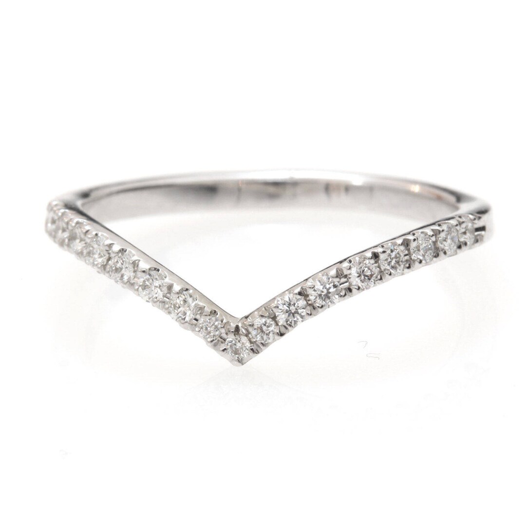 Chevron Diamond V Ring, Diamond V-ring With Pave Diamonds, Diamond ...