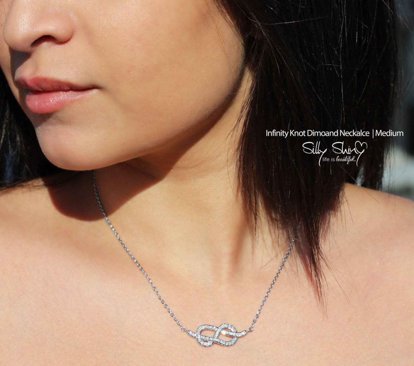 Infinity Knot Necklace Diamond Pendant Necklace White Gold - Etsy
