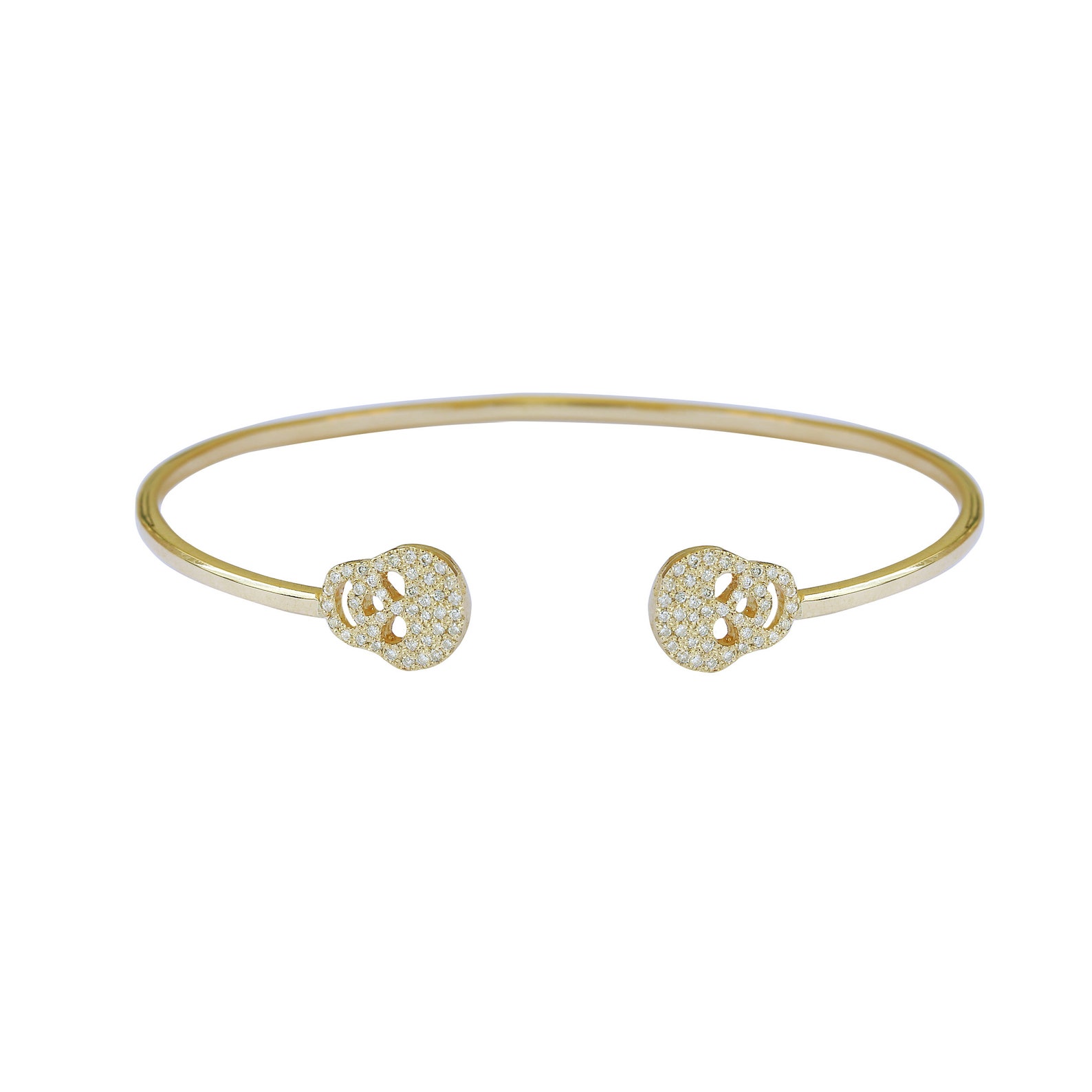 Cuff Skull Diamond Bangle Bracelet Open Cuff Bracelet White - Etsy