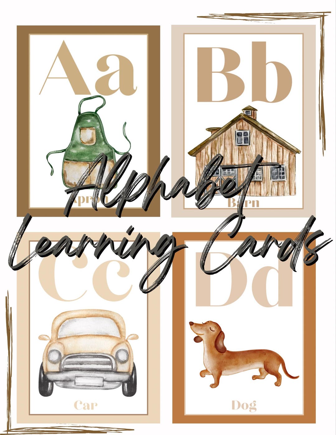 Montessori Alphabet Flashcards Printable | Homeschool ABC Cards ...