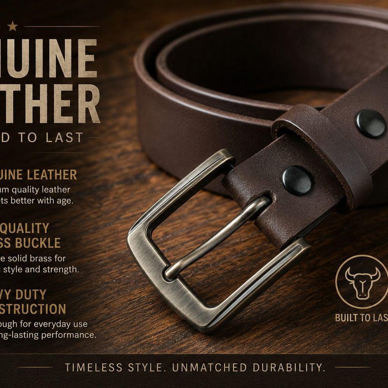 Belt Mens Leather Brown - Etsy
