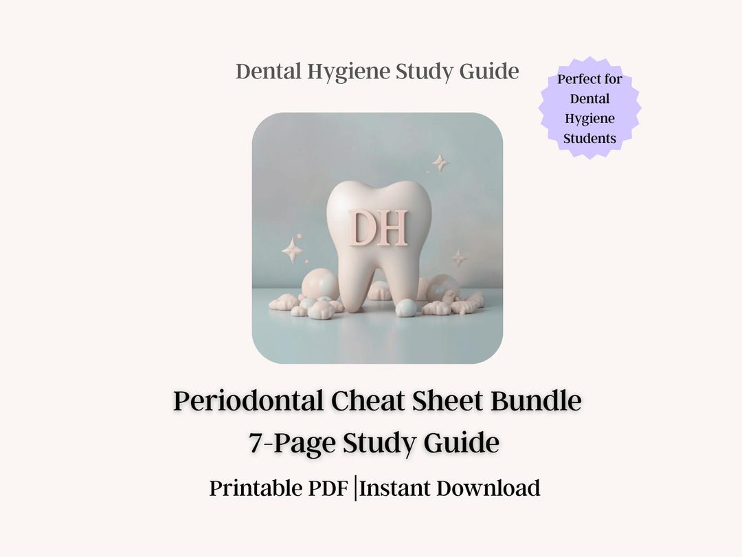 Dental Hygiene Periodontal Cheat Sheet Bundle | Perio Charting, Staging ...