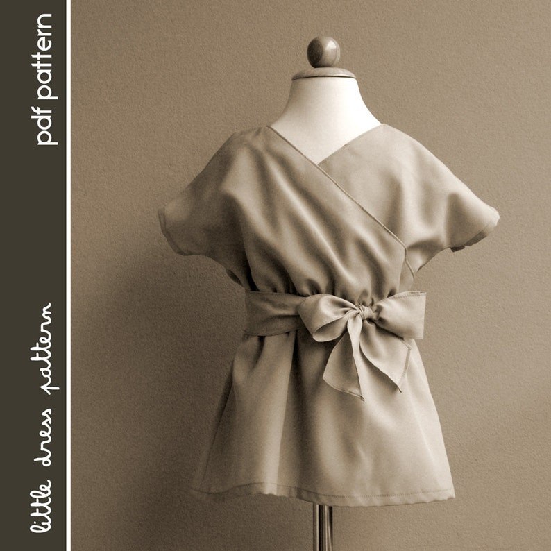 Kimono Dress - PDF Pattern - Size 12 Months to 8 Years Old and Tutorial ...