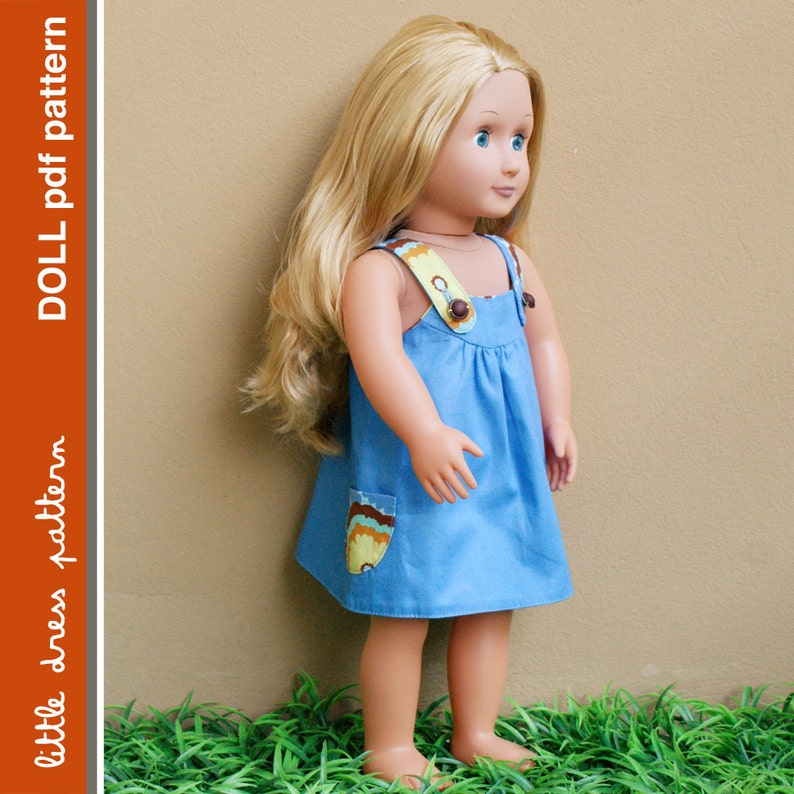 Payton Reversible Doll Dress - PDF Pattern - Doll Size 18 Inch, PDF ...